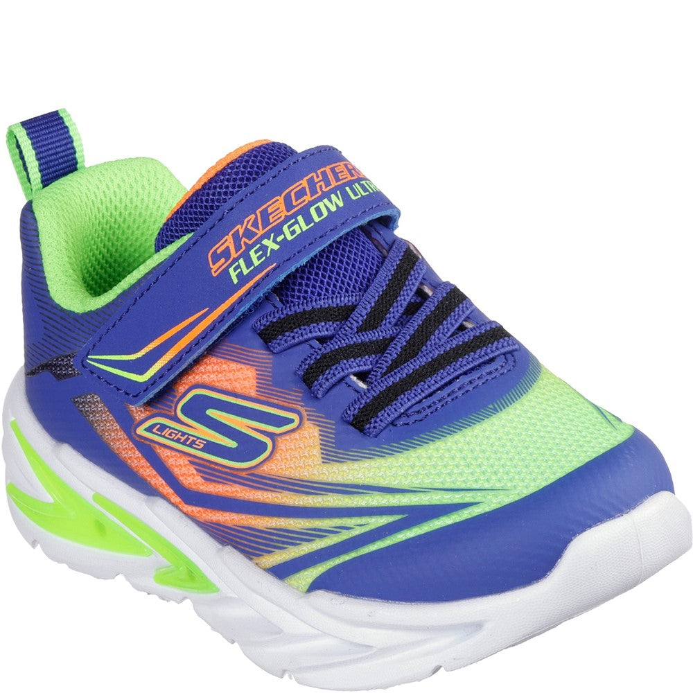 Boys Skechers Flex-Glow Ultra Trainer Blue – Brantano