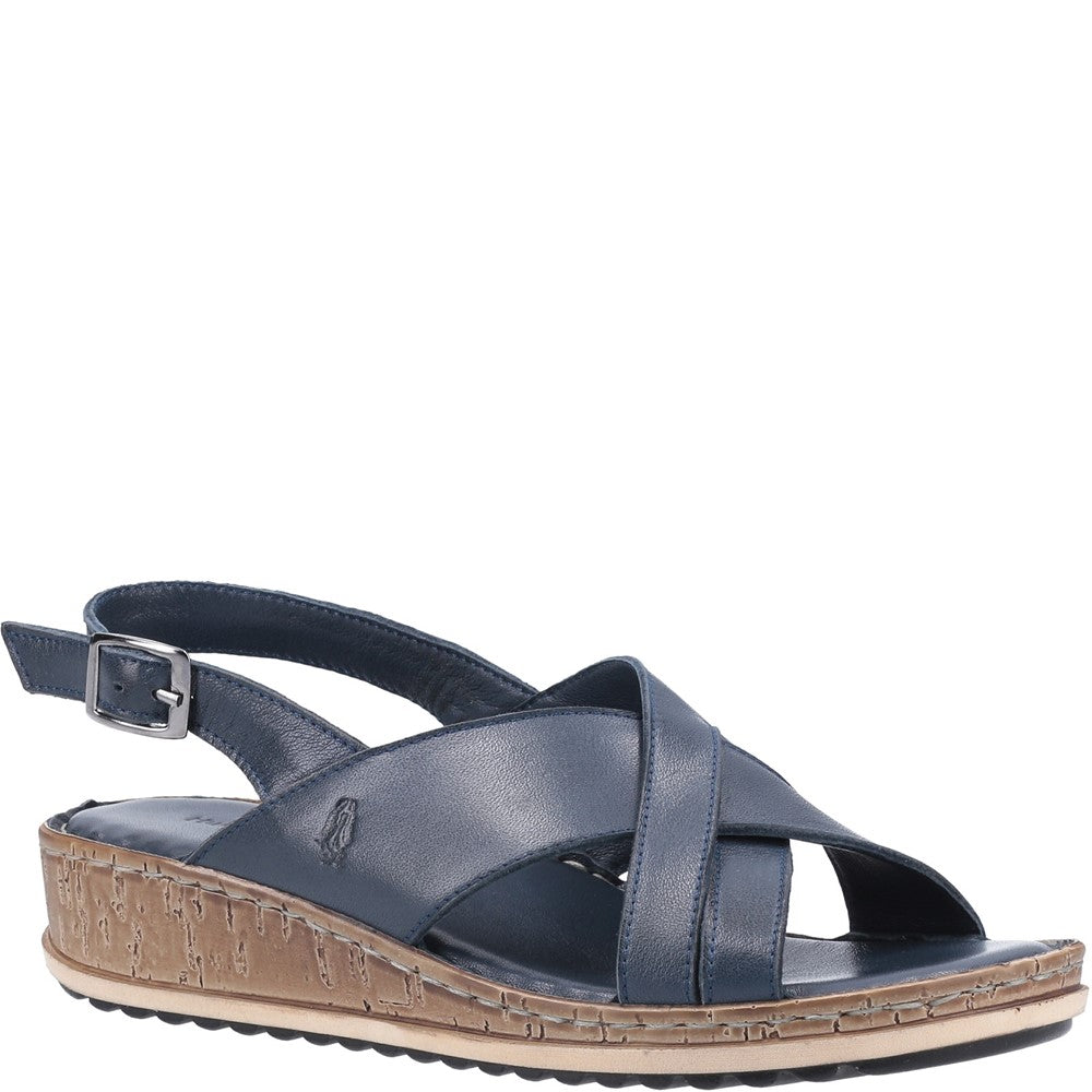 Womens Hush Puppies Elena Cross Over Wedge Sandal Navy – Brantano