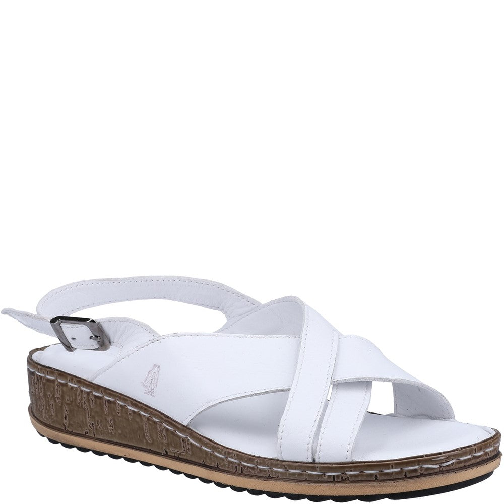 Womens Hush Puppies Elena Cross Over Wedge Sandal White – Brantano