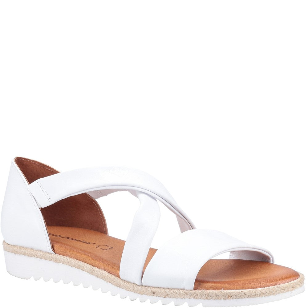 Womens Hush Puppies Gemma Espadrille Wedge Sandal White – Brantano