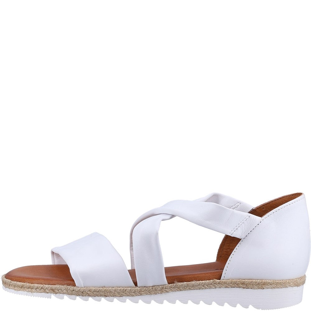 Womens Hush Puppies Gemma Espadrille Wedge Sandal White - Brantano