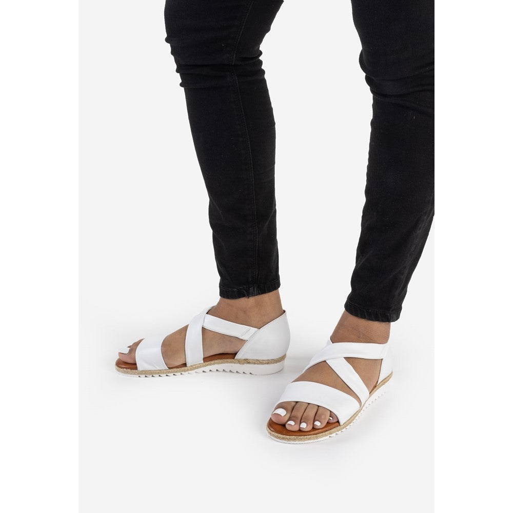 Womens Hush Puppies Gemma Espadrille Wedge Sandal White - Brantano