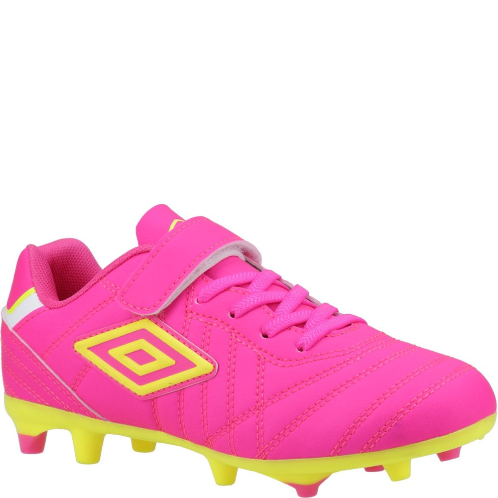 Kids Umbro Speciali Liga Firm Ground Jnr Football Boot Pink – Brantano