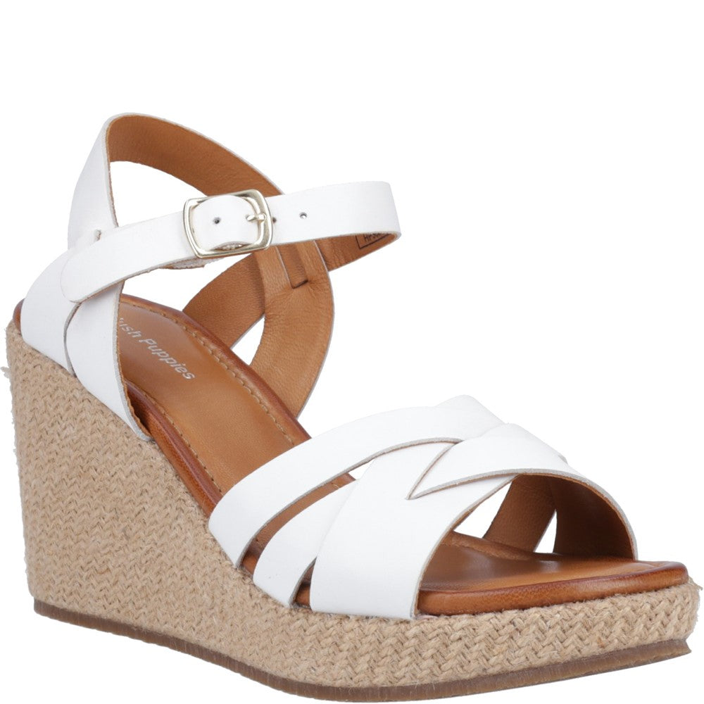Womens Hush Puppies Phoebe Wedge Sandal White – Brantano