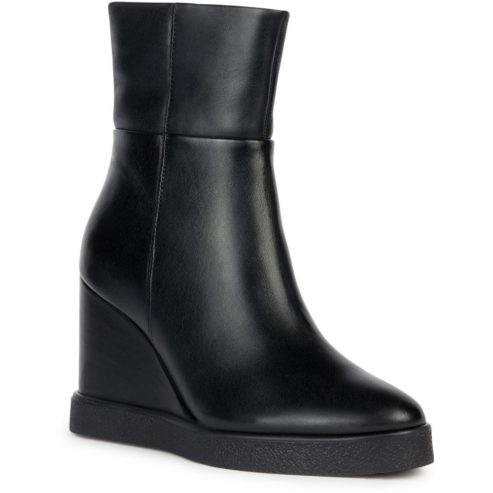 Womens Geox D EILDEA WEDGE B ANKLE BOOTS Black – Brantano