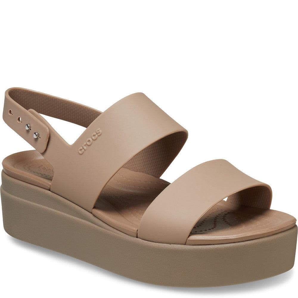 Womens Crocs Brooklyn Low Wedge Light Brown – Brantano