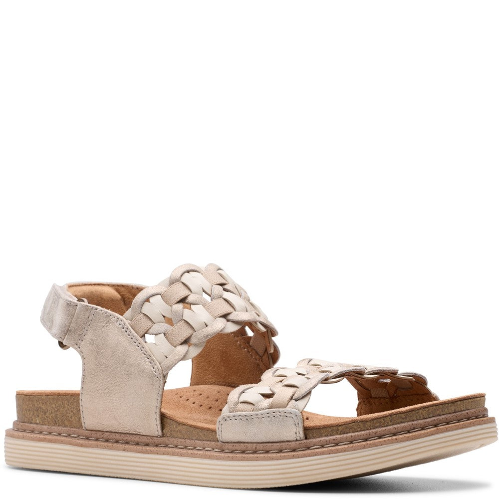 Womens Clarks Arwell Glide Sandals Metallic – Brantano