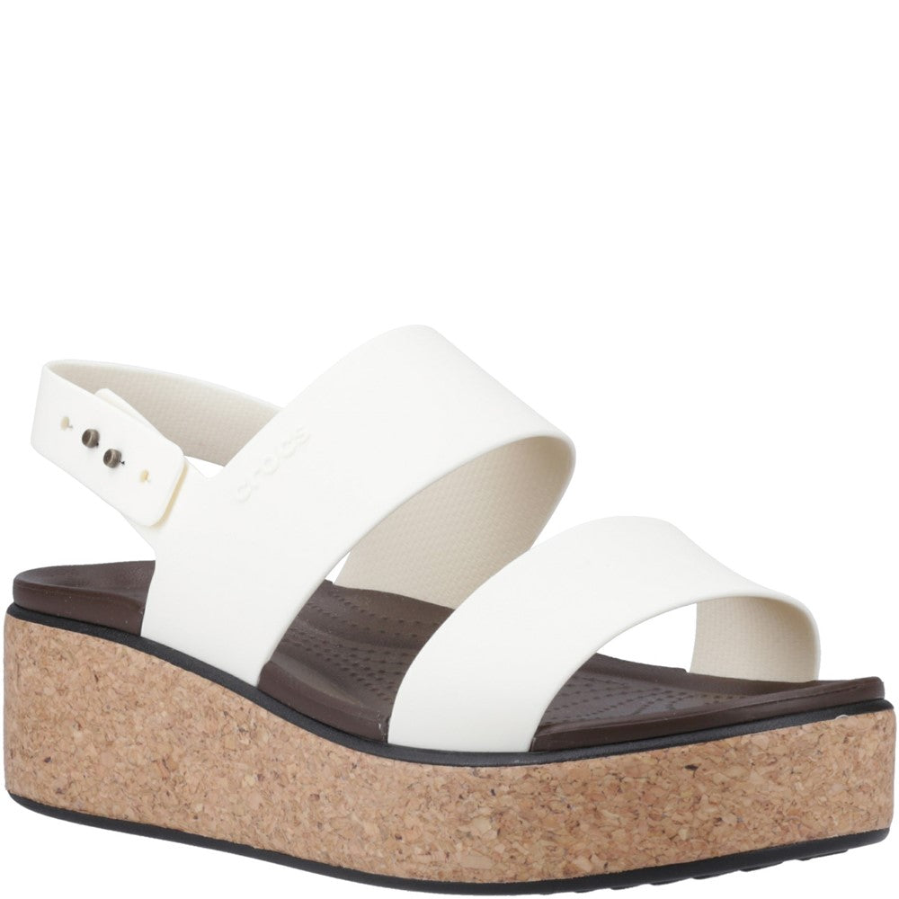 Womens Crocs Brooklyn Cork Low Wedge Off White – Brantano