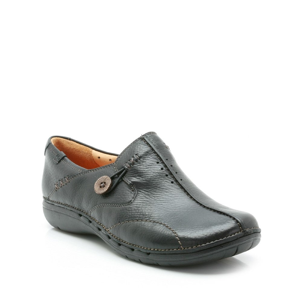 Womens Clarks Un Loop Slip On Shoe Black – Brantano
