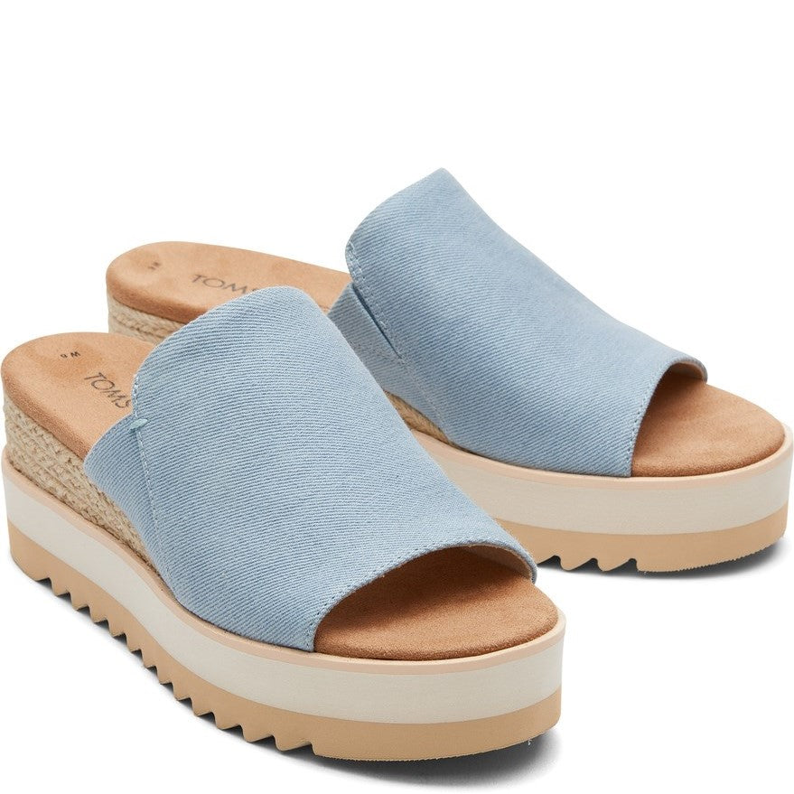 Womens TOMS Diana Mule Wedge Blue – Brantano