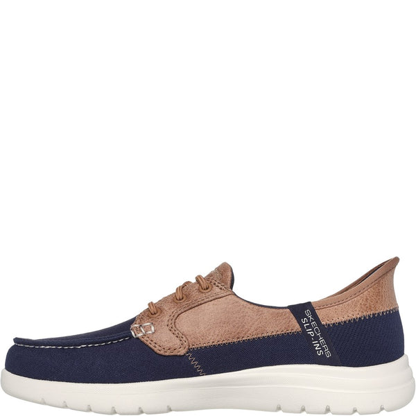 Womens Skechers On-the-GO Flex - Palmilla Boat Shoe Navy | Brantano